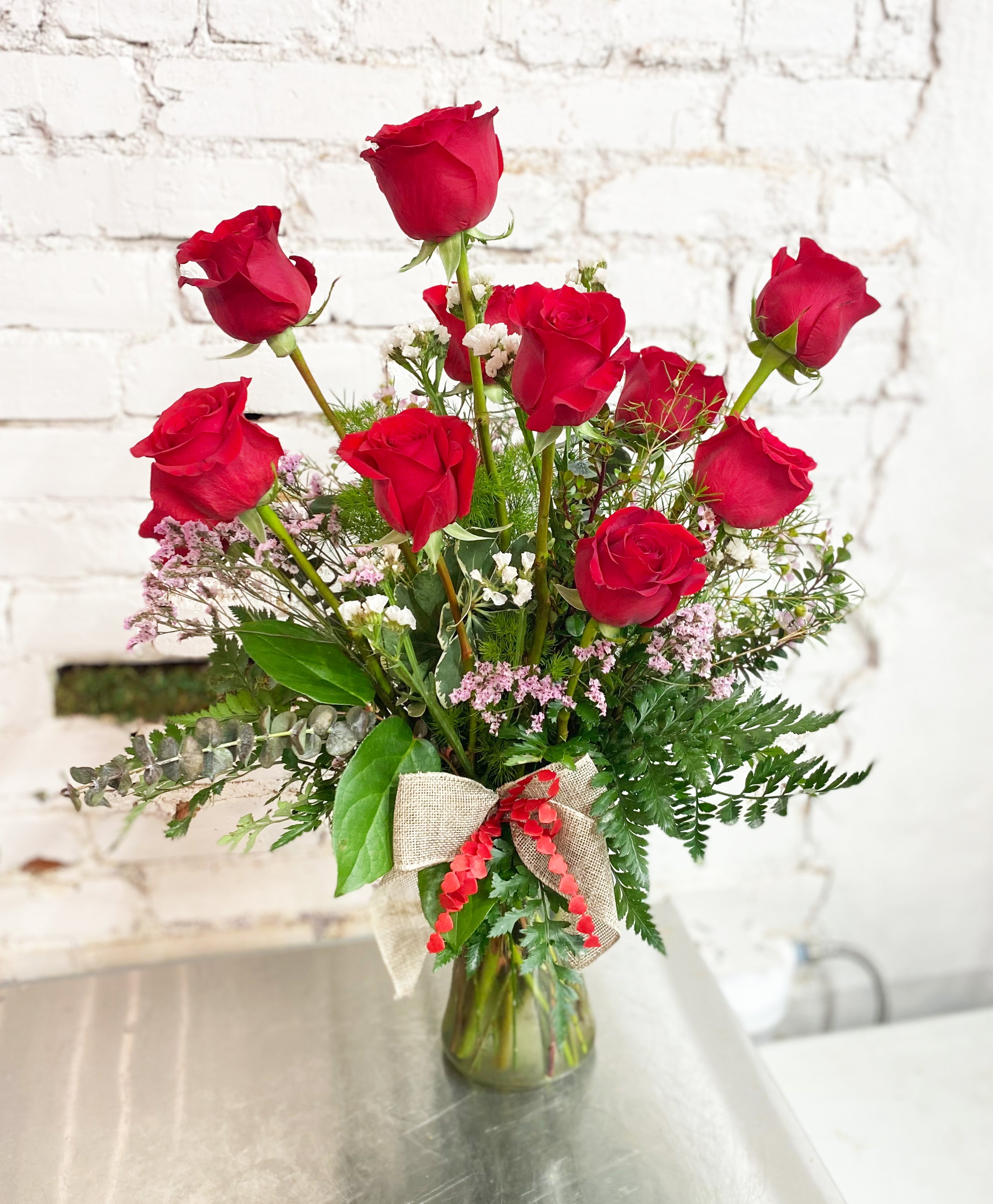 Roses Dozen Vase | Tiger Lillies Floral Coffee Plants Hamilton Georgia